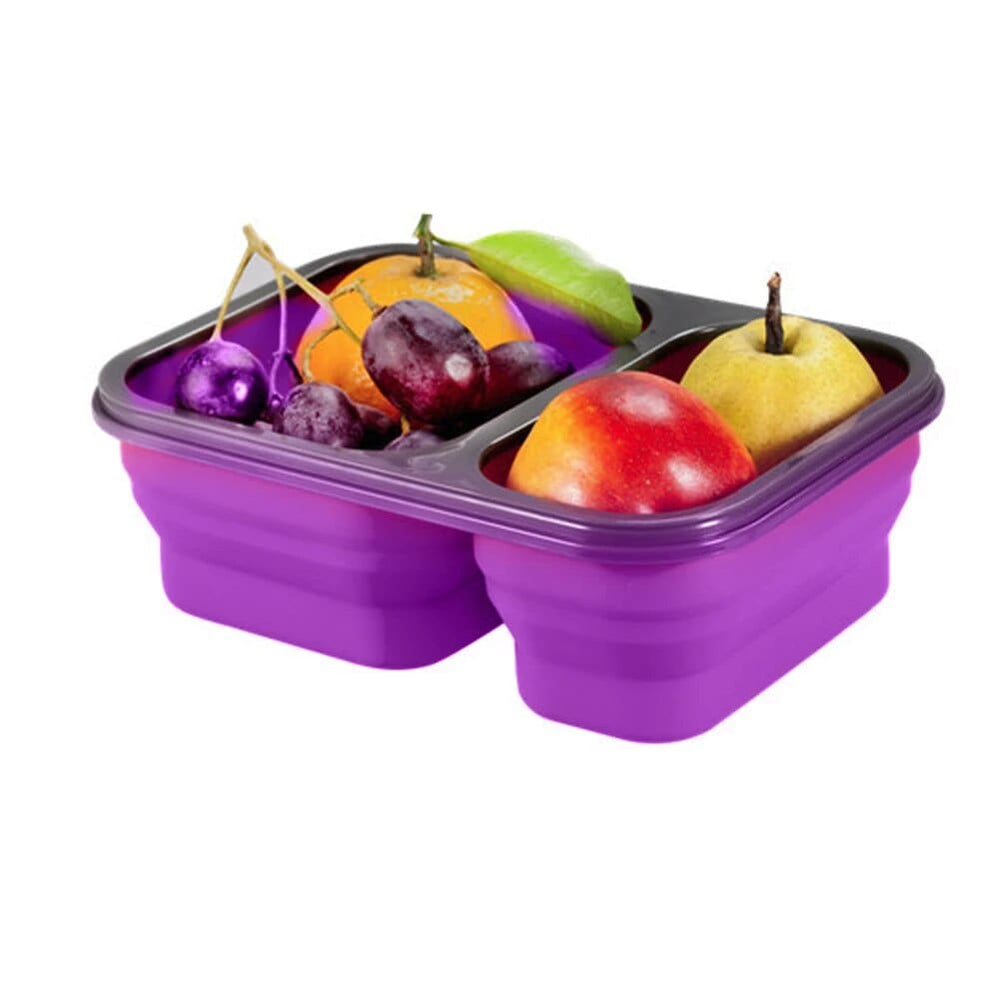 LunchBox Compactable Pliante Double Compartiment - Cuisine-Pratique